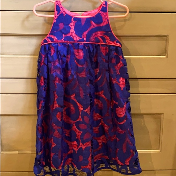Milly Minis | Dresses | Milly Minis Girls Lace Dress Pink Blue Girls 4 ...